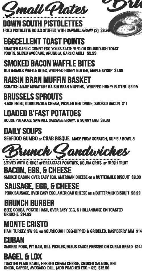 Bleus Burger Menu, Gulf Shores, AL