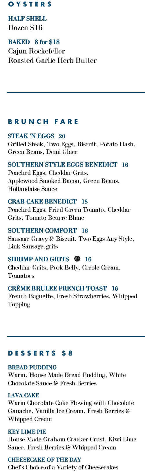 Ginny Lane Menu, Orange Beach, AL