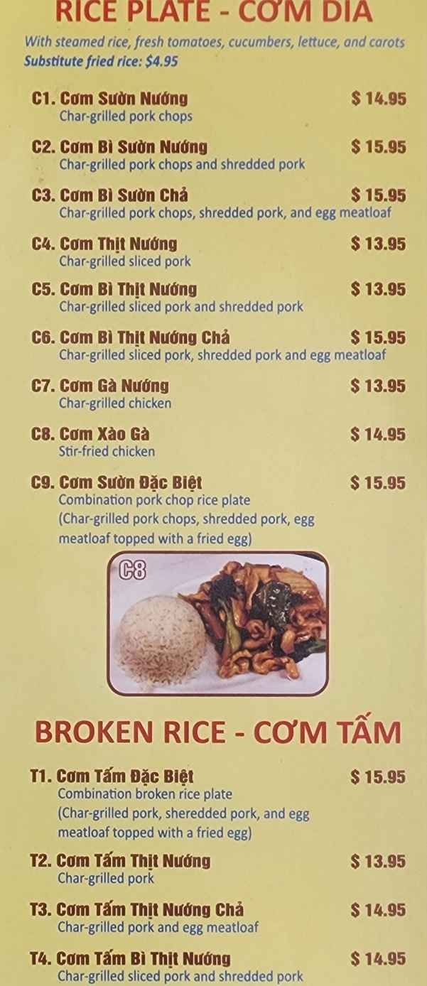 Pho Huyen Menu, Conway, AR