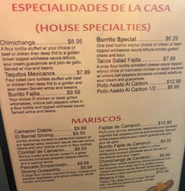 Supermercado La Estrella Menu, Conway, AR