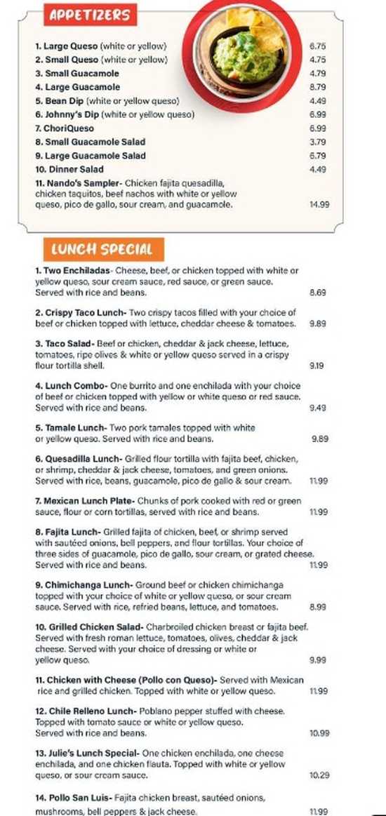Nando s Mexican Menu Conway AR
