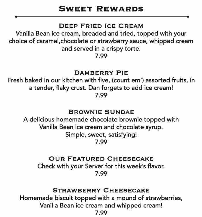 Dambar & Steak House Menu, Kingman, AZ
