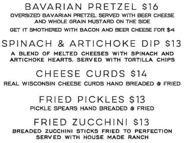 The Grand Canyon Brewing Menu, Kingman, AZ