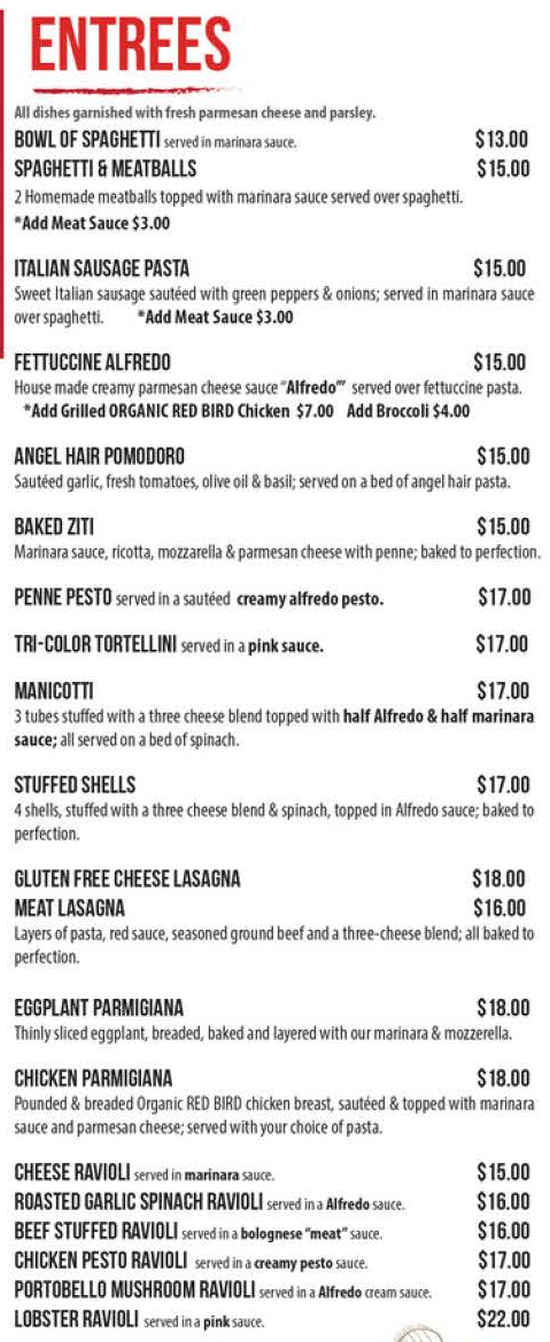 La Vita Dolce Menu, Lake Havasu City, AZ