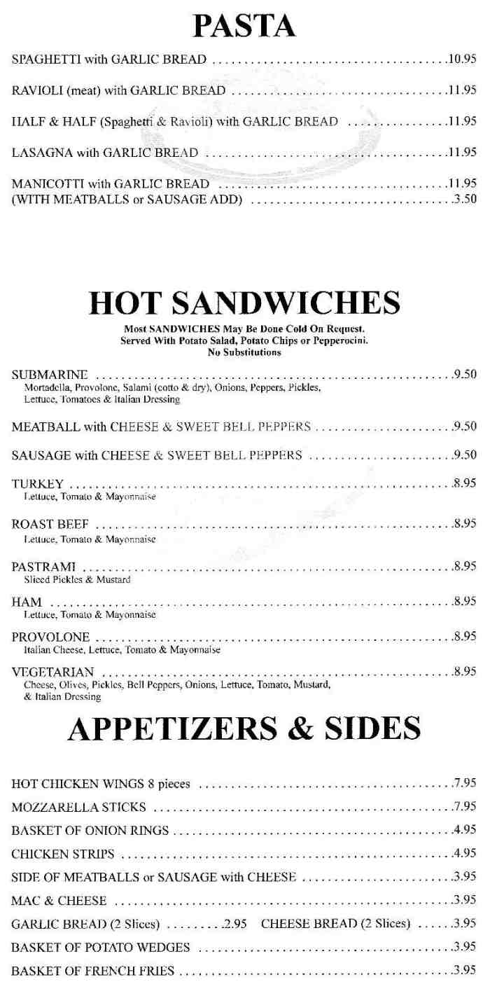 Village Pizza Menu, Big Bear Lake, CA