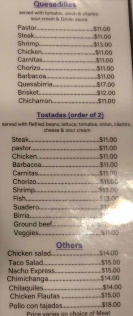 Taco Express Lower Keys Menu, Summerland Key, FL