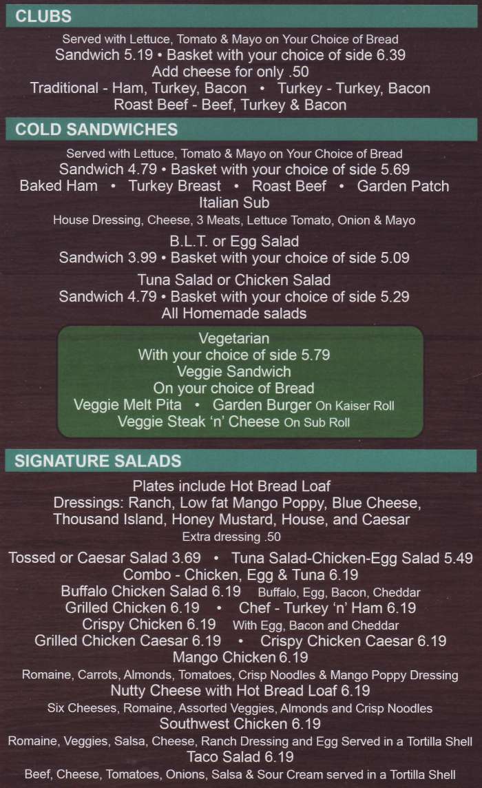 Connie's Cafe Menu, DeLand, FL