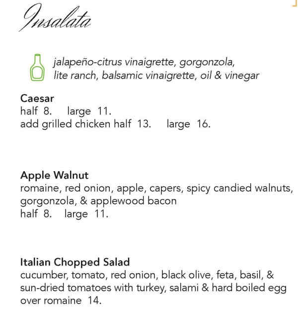 DePalma's Eastside Menu, Athens, GA