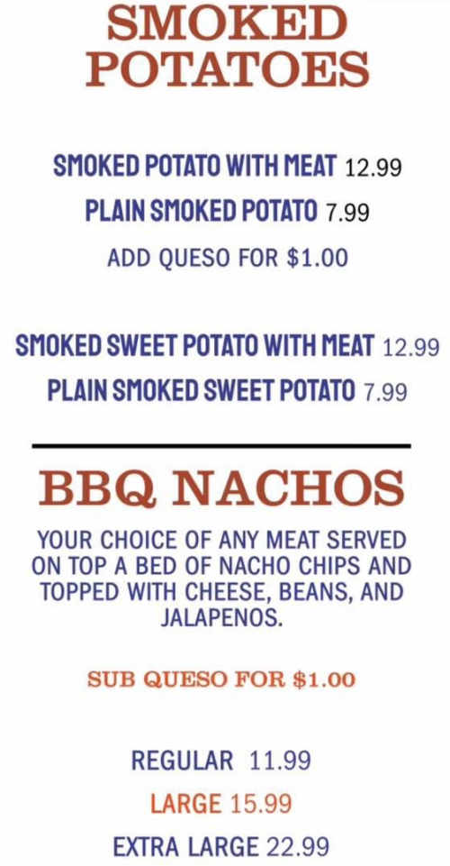 Reauxlin Smoke Bar-B-Que Menu, Ruston, LA