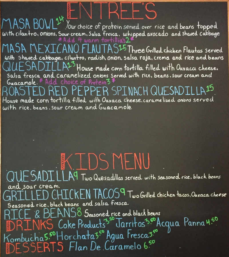 Masa Mexicano Menu, Florence, MA