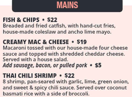 Buck's Naked BBQ Menu, Freeport, ME