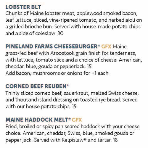 Linda Bean’s Maine Kitchen Menu, Freeport, ME