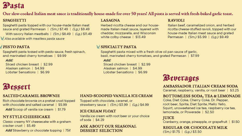 Ambassador Restaurant Menu, Houghton, MI