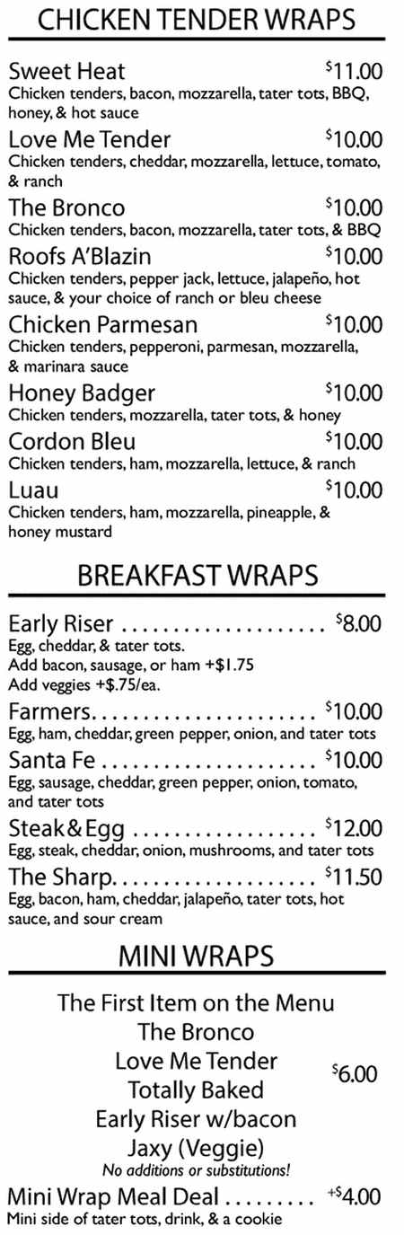 Two Fellas Grill Menu, Kalamazoo, MI
