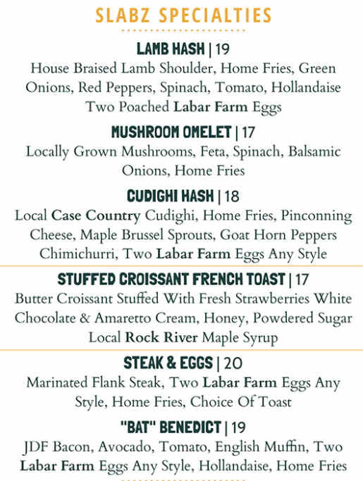 Slabz Bar & Grill Menu, Marquette, MI