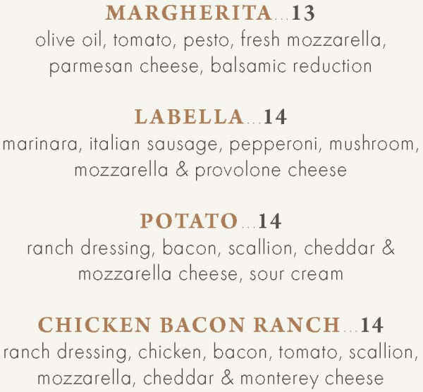 Minervas Restaurant Menu, Traverse City, MI
