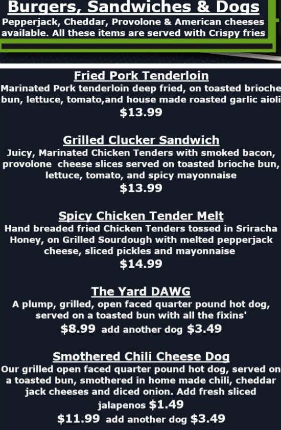 Crazy Craig's Sports Bar & Grill Menu, Branson, MO