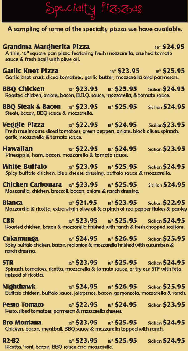 La Festa Menu, Dover, NH