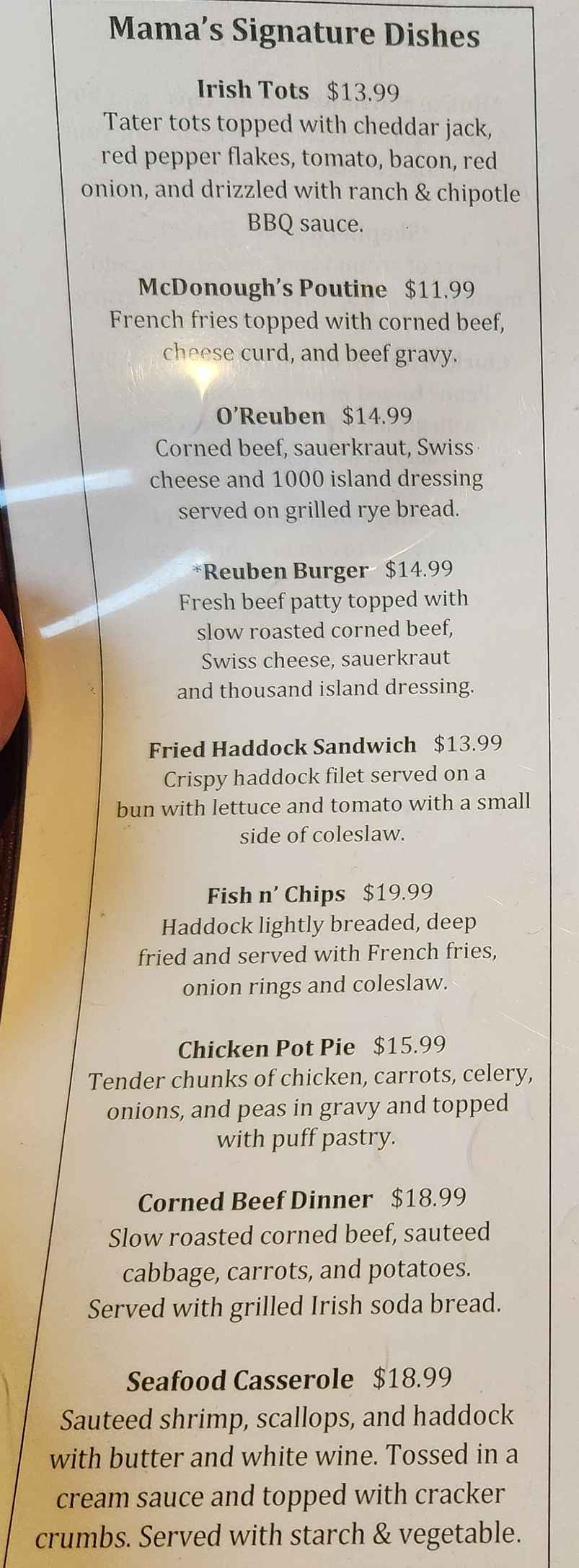 Mama McDonough s Irish Pub Menu Keene NH Mama McDonough s Irish Pub Menu Keene NH