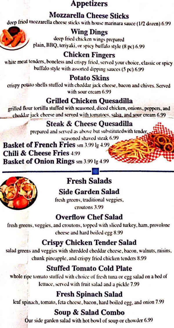 Annie's Overflow Menu, Holderness, NH