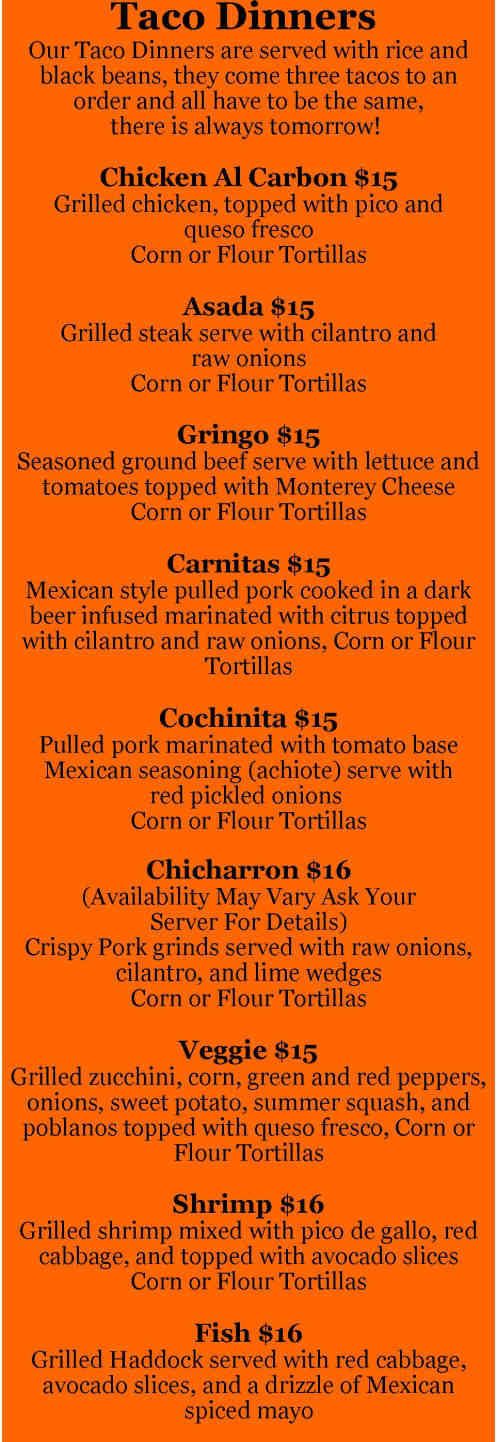 La Familia Mexican Menu Plymouth NH La Familia Mexican Menu Plymouth NH