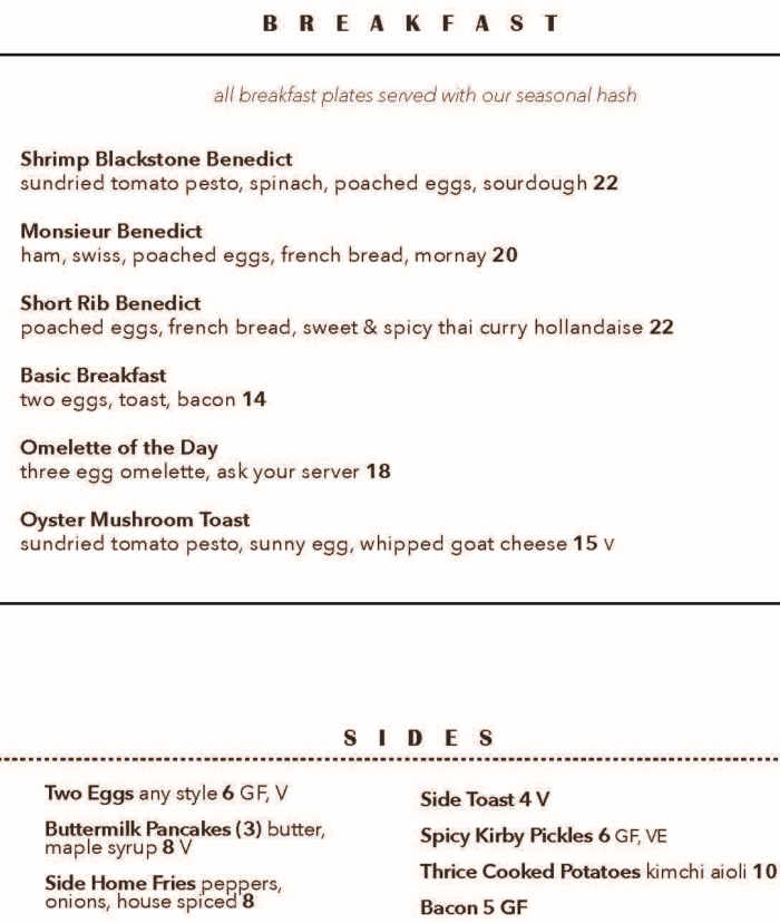 The Wilder Menu, Portsmouth, NH