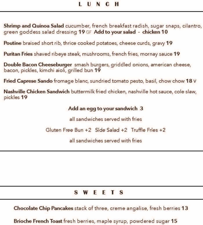 The Wilder Menu, Portsmouth, NH