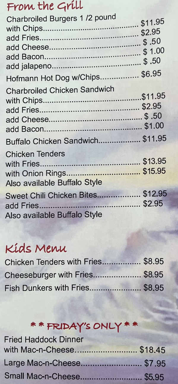 Smittys Fish House West Menu, Auburn, NY