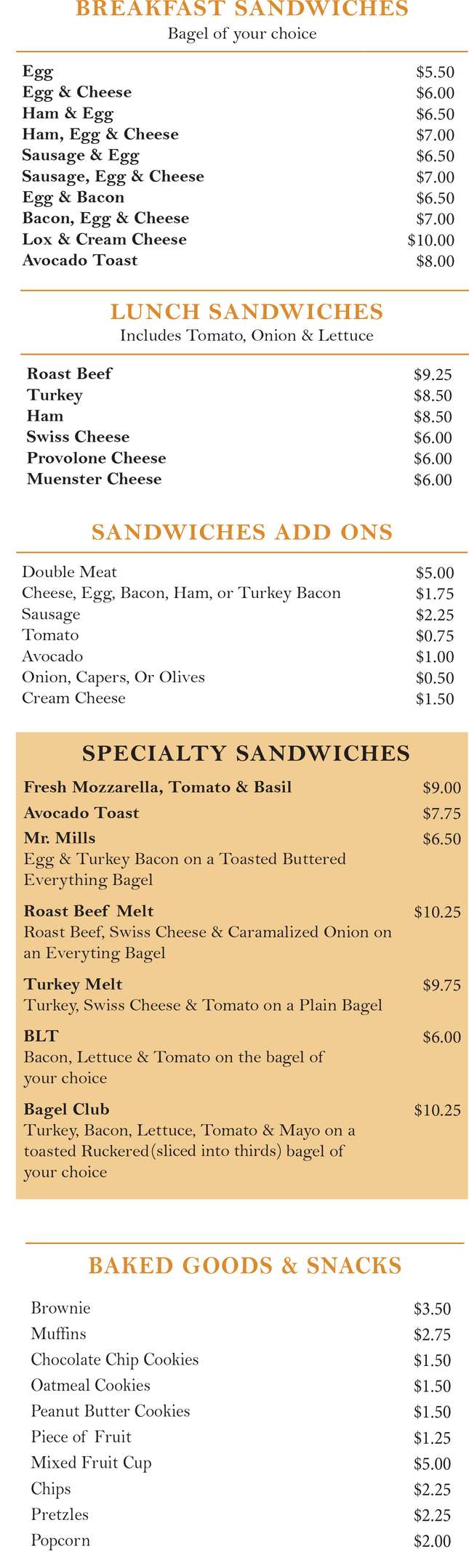 Auburn Bagel Co Menu, Auburn, NY