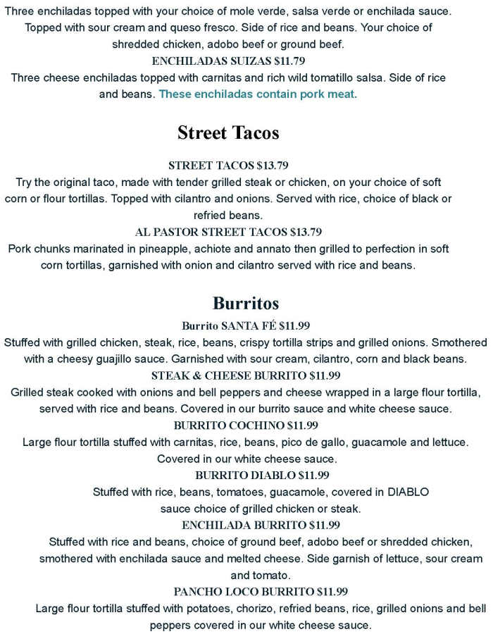 Casa Mezcal Menu, Bath, NY