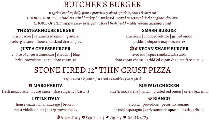 Hawkeye Bar & Grill Menu, Cooperstown, NY