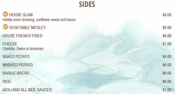 Lake Front Restaurant Menu, Cooperstown, NY