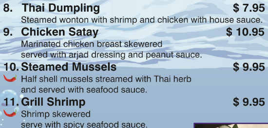Nine Elephants Menu, Corning, NY