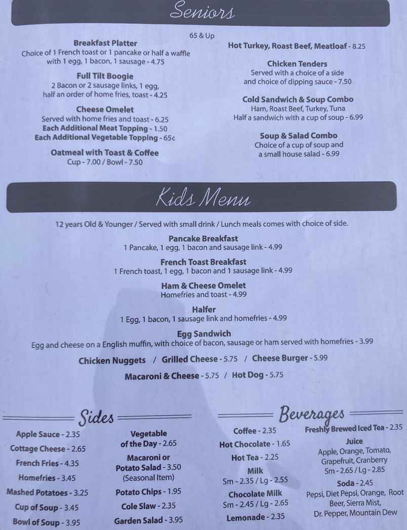 Hyde's Diner Menu, Cortland, NY 13045