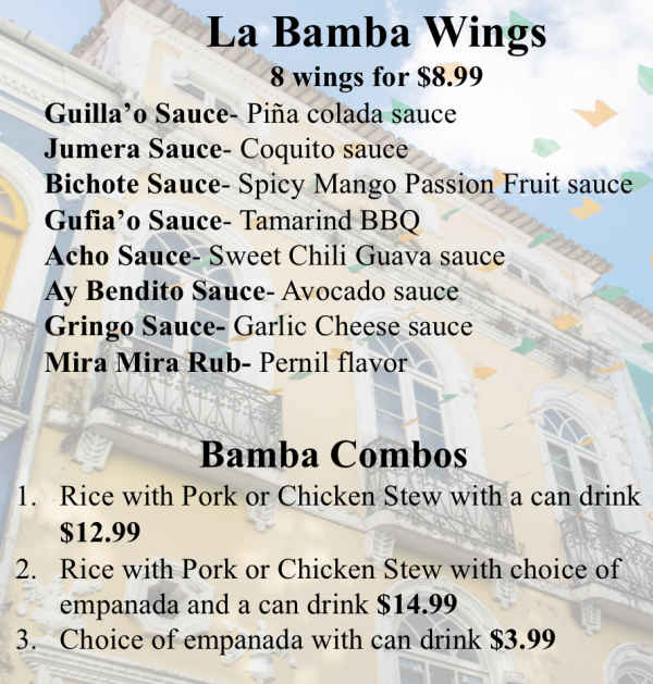 La Bamba Cuisine Menu, Cortland, NY