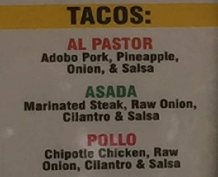 Tacos CDMX Menu, Ithaca, NY