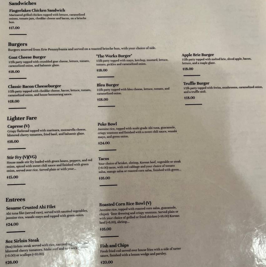 Brewer's Cafe & Taproom Menu, Ithaca, NY