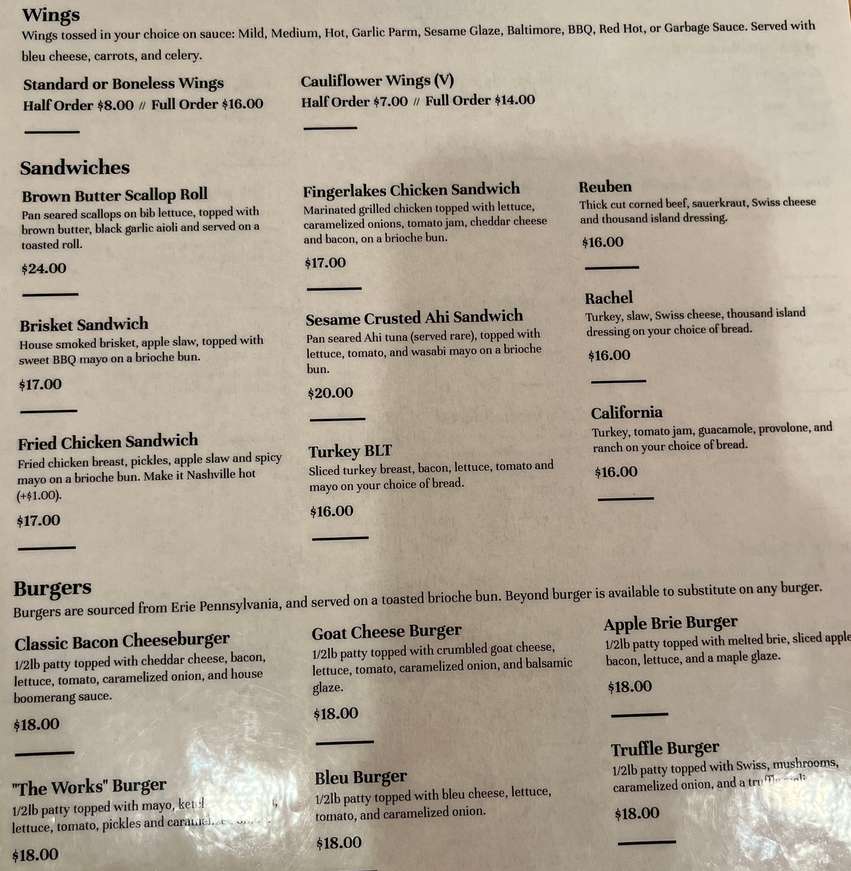 Brewer's Cafe & Taproom Menu, Ithaca, NY