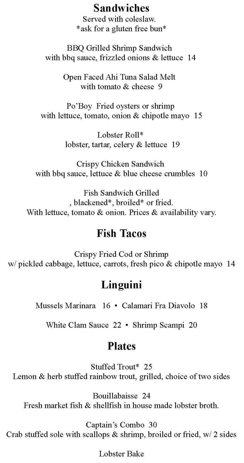 Gadaleto's Menu, New Paltz, NY
