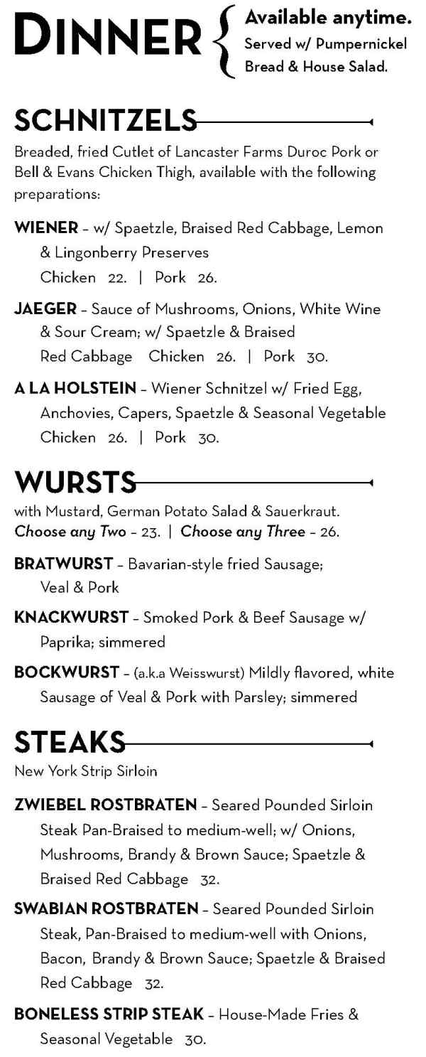 Mountain Brauhaus Menu, Gardiner, NY