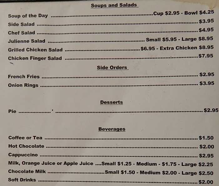 Knack's Parkview Cafe Menu, Niagara Falls, NY