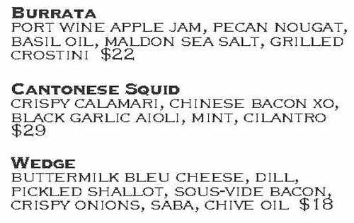 15 Church Menu, Saratoga Springs, NY
