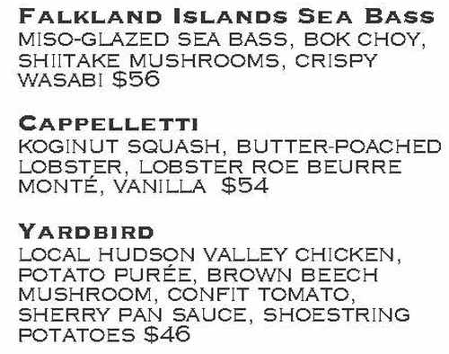 15 Church Menu, Saratoga Springs, NY