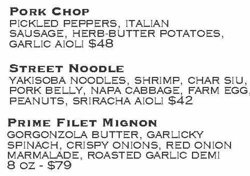 15 Church Menu, Saratoga Springs, NY