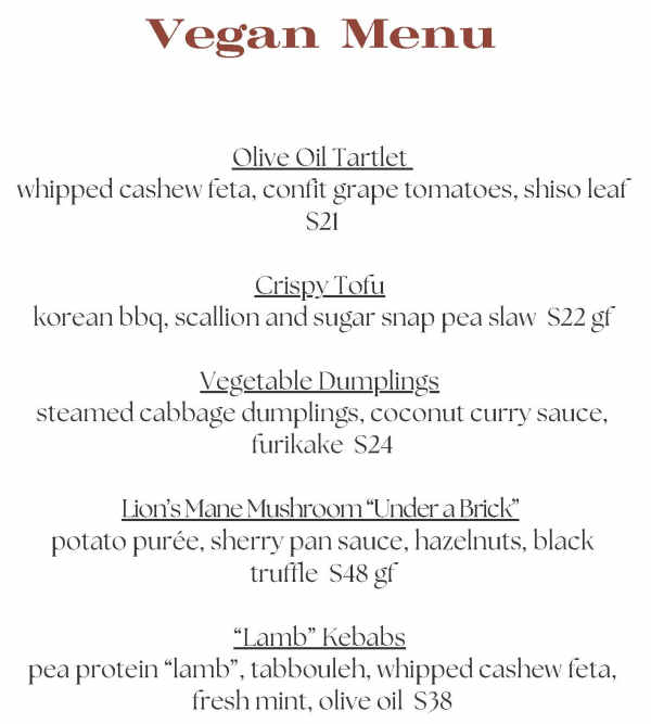 15 Church Menu, Saratoga Springs, NY