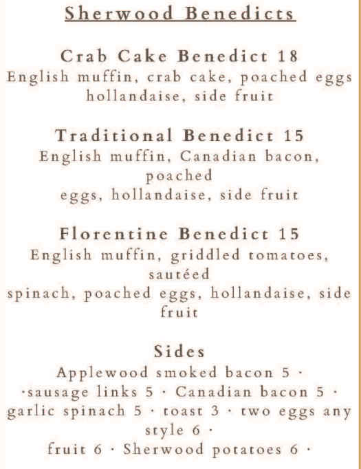 Sherwood Inn Menu, Skaneateles, NY