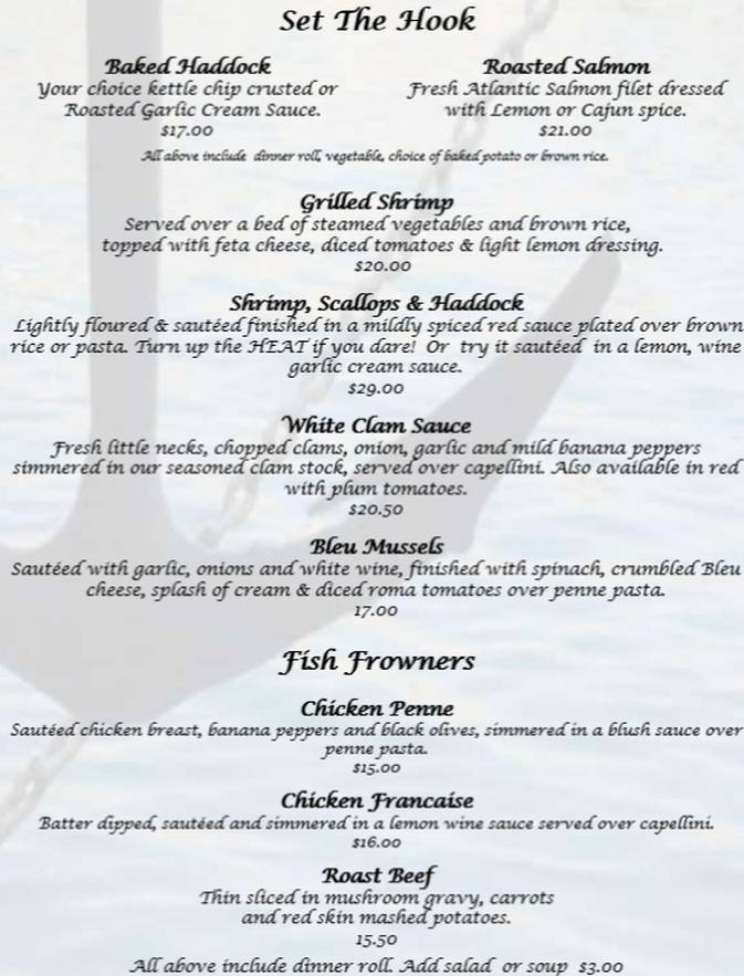 Chowder House Menu, New York Mills, NY