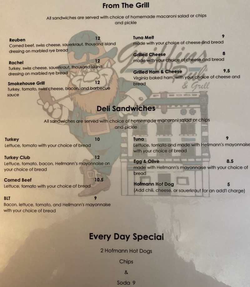 Griffin's Pub Menu, Utica, NY