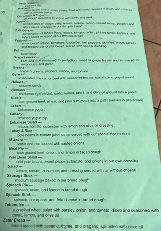 Karam's Menu, Yorkville, NY