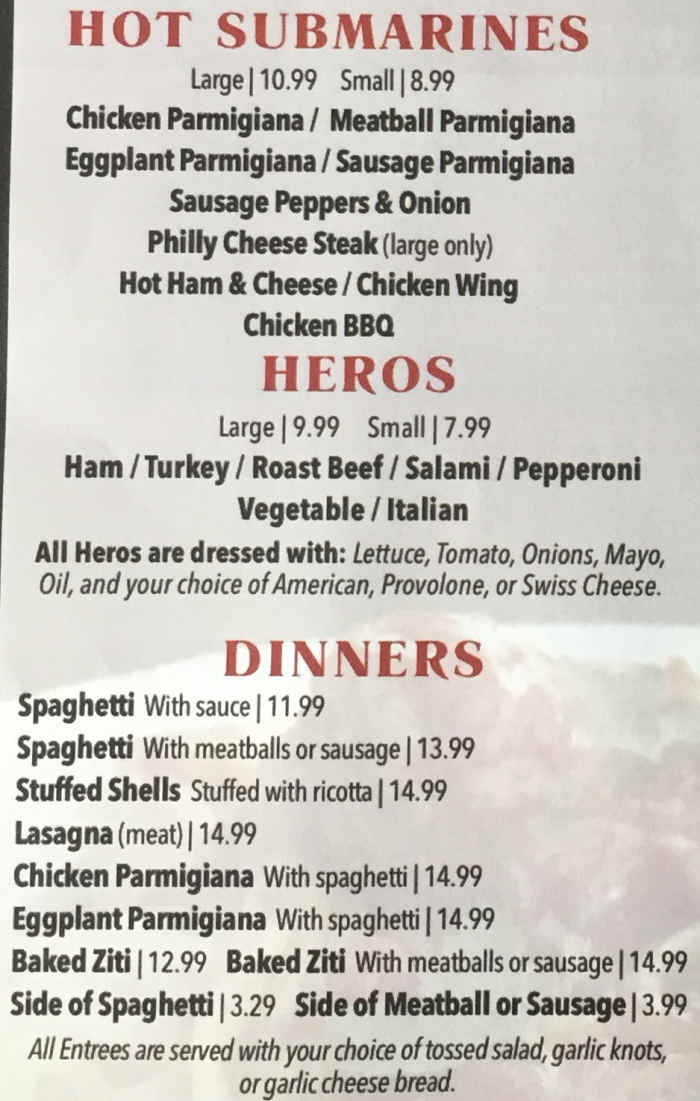 Jerlando's Pizza Montour Falls Menu, Montour Falls, NY